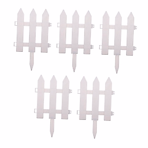 IFANLANDOR 5 Sets The Fence Fencing for Yard Privacy Screen Outdoor Garden Fencing Landscape Fence Landscape Border Picket Fence Garden Patio Fence Panel Christmas Small Fence White Plastic