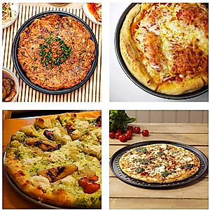 HomeMall 3 Pcs Pizza Crisper Trays, Pizza Pan with Holes for Oven, Non-Stick Perforated Pizza Baking Set for Home Restaurant Hotel Use, 9.6 Inch /11 Inch/12.6 Inch