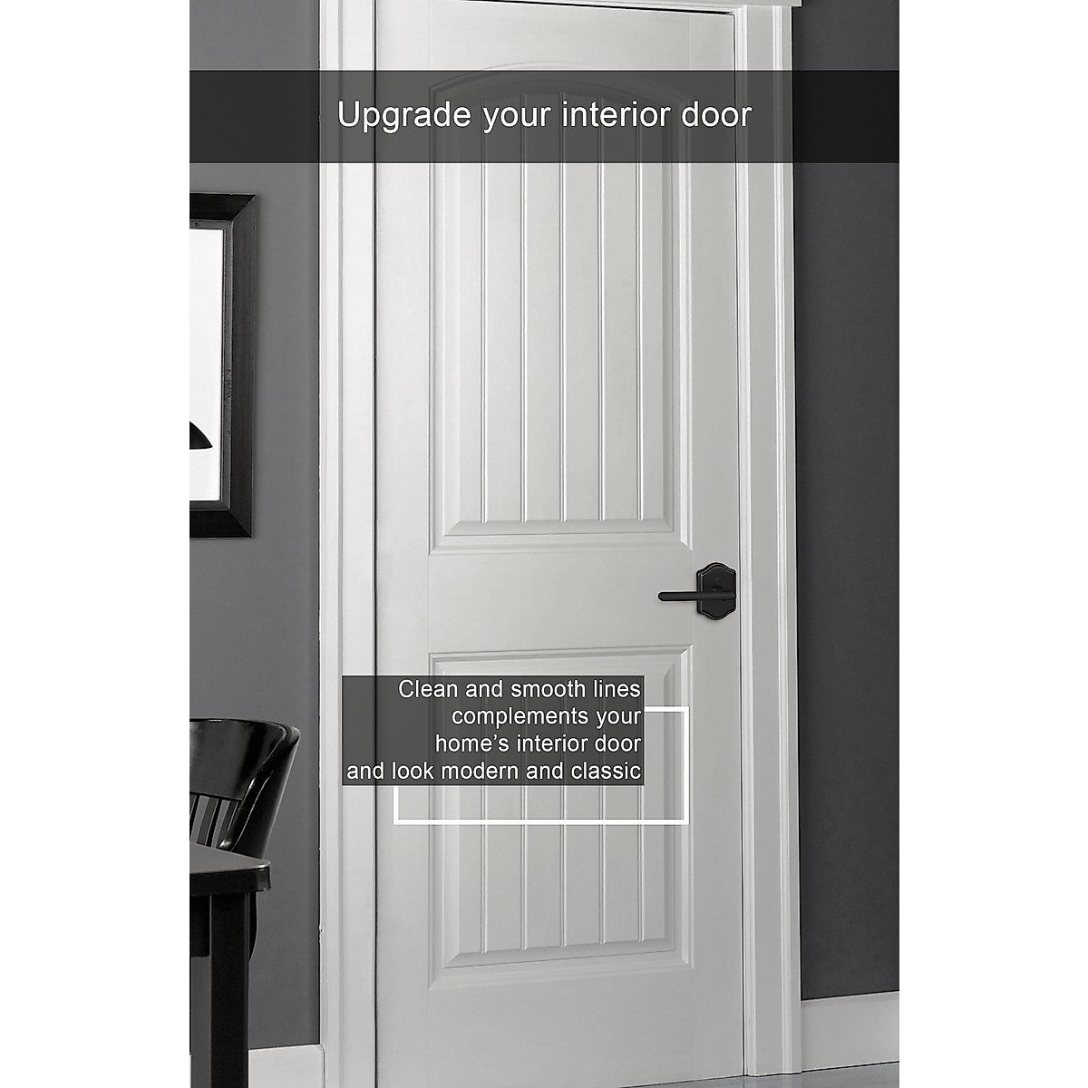 goldenwarm 16 Pack Black Interior Door Handles, Premium Zinc-Alloy Black Door Handle Interior, Contemporary Black Privacy Lever Door Handle for Bedroom, Bathroom