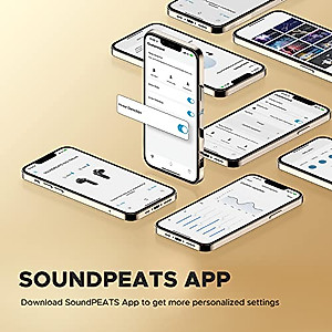 SoundPEATS Wireless Earbuds Air3 Deluxe Bluetooth 5.2 Earphones with QCC3040 aptX-Adaptive, TrueWireless Mirroring, 4 Microphones and CVC 8.0 for Clear Calls, 14.2mm Driver, Total 22Hrs, App Support