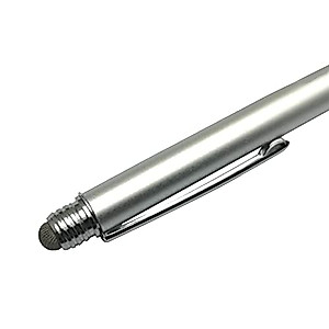 BoxWave Stylus Pen Compatible with Acer ConceptD 7 Ezel CC715-71-7163 (15.6 in) - DualTip Capacitive Stylus, Fiber Tip Disc Tip Capacitive Stylus Pen - Metallic Silver