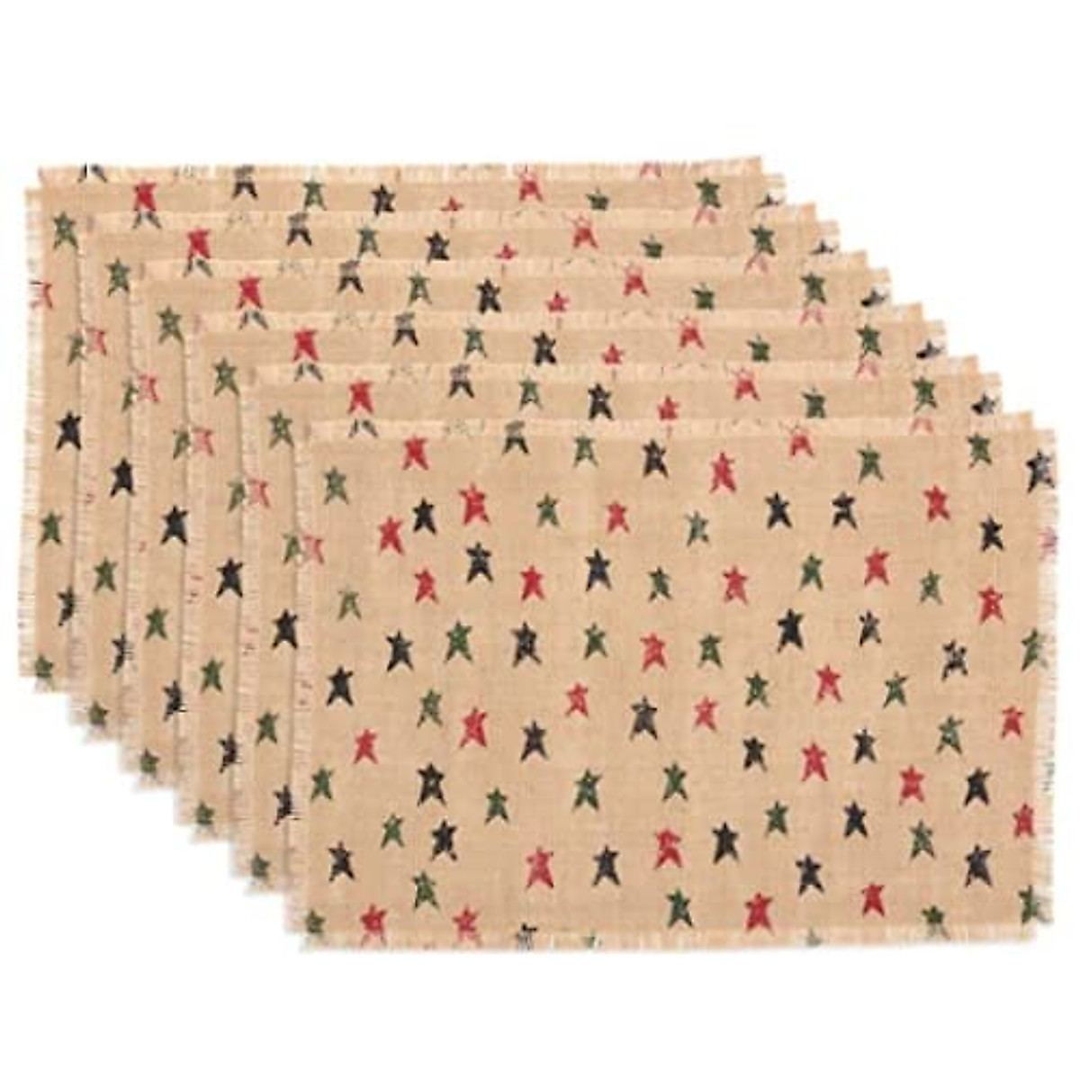 meditroia Holiday Tabletop & Kitchen-Primitive Star Jute Placemat Set of 6,