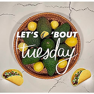 SPEENOOCH Round Rattan Woven Serving Tray with Handles Ottoman Tray for Breakfast, Drinks, Snacks, for Coffee Table, Kitchen Counter, Home Decor