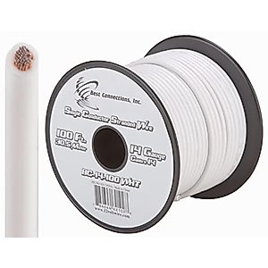 Audiopipe 14 GA Gauge 100' White Car Audio Home Primary Wire