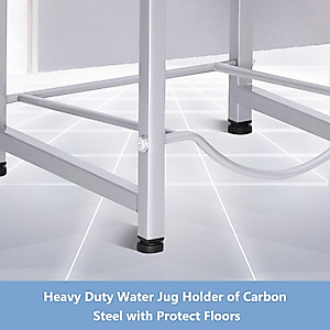 MONKEMON 4 Tier 5 Gallon Water Bottle Holder (Silver) - 4 Bottle Capacity, Carbon Steel, Spill-Resistant Design, Kitchen, Office, Garage, Shop, Homes, Schools, Gyms, Factories