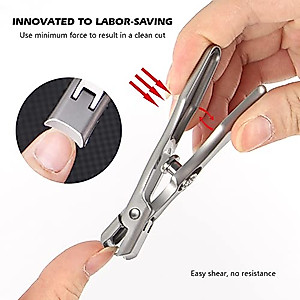 PHOELUXE Nail Clippers, 16mm Wide Jaw Opening Nail Clippers for Cutting Thick Nails Extra Large Toenail & Fingernails Clippers with Safety Lock and Nail File for eniors, Men, Adult (Silver)