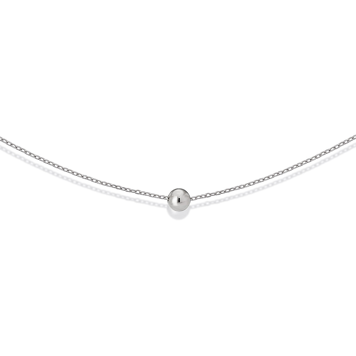 S.Leaf Sterling Silver Tiny Dot Necklace Round Circle Necklaces for Women Dainty Necklaces for Women Simple Necklaces for Women (06_ball_silver)