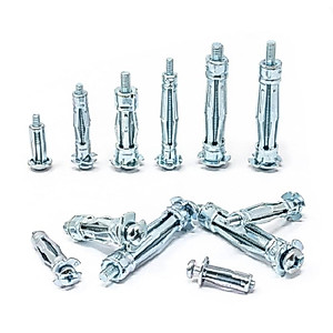 Expansion Screw, Stainless Steel Expansion Bolts, Screws, Screws,Expansion Bolts Zinc Plated Heavy Duty Metal Plate Board Cavity Wall Fixing Anchors Plugs Kit Hollow Wall Anchor Kit