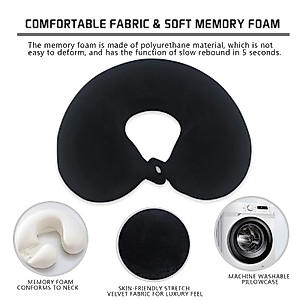 Youmeisha Comfortable Breathable Memory Foam Travel Pillow Neck Pillow Support Neck and Head Aircraft Neck Pillow Suitable for Airplane Travel Portable Neck Pillow Support Machine Washed (Black)