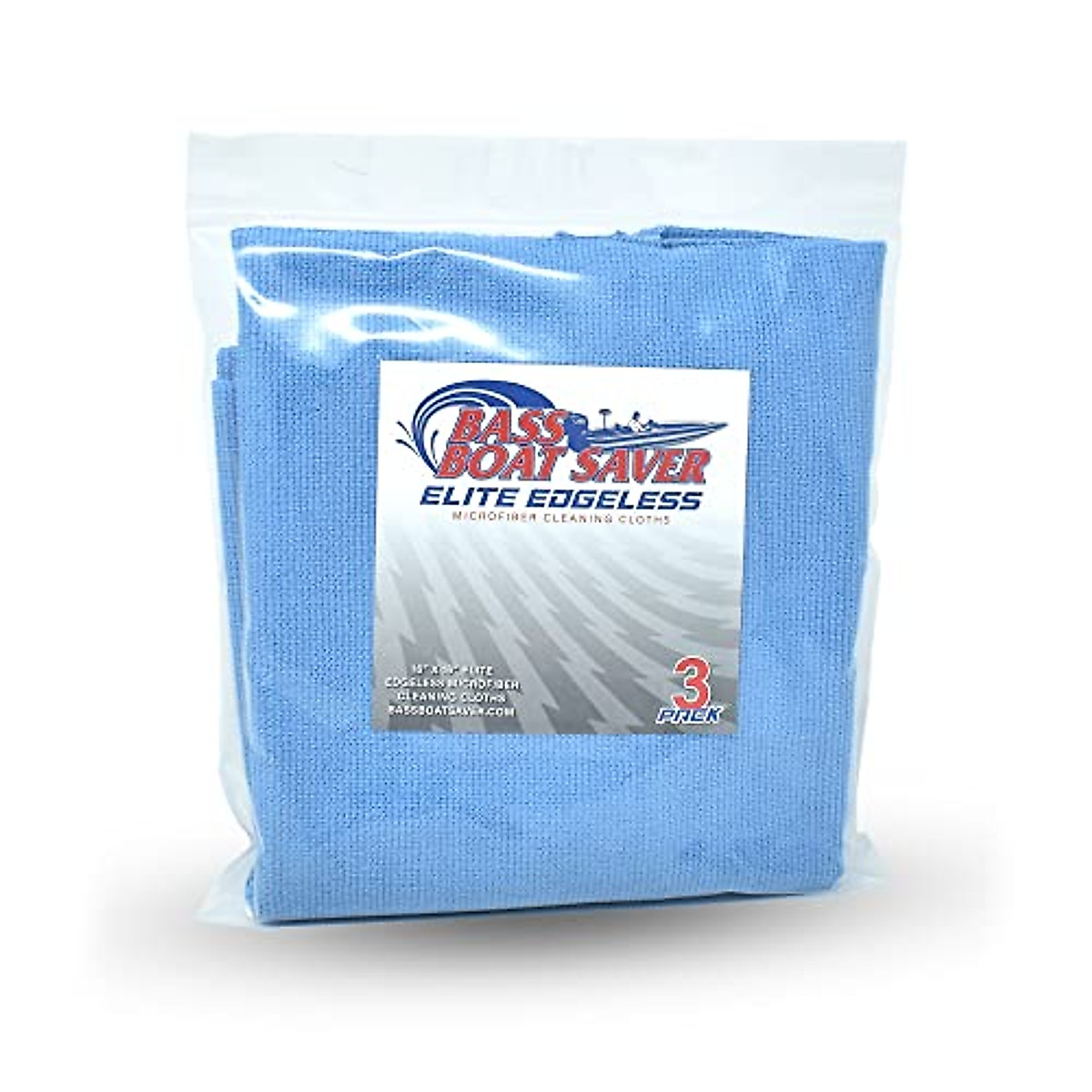 Bass Boat Saver Elite Edgeless Microfiber Cloths 3 Pack - 16" X 16" XL Scratchless Microfiber Cloths - Super Absorbent Marine Reusable Microfiber Towels