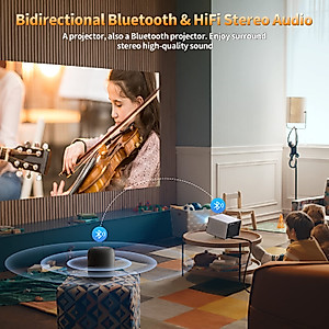 Mini 5G WiFi Bluetooth Projector, Zemeollo Pocket Portable Home Theater Projector, Support 1080P HD, 9000 Lumens Outdoor Video Movie Projector, HDMI, USB, TV Stick, Smartphone, Laptop, Gaming