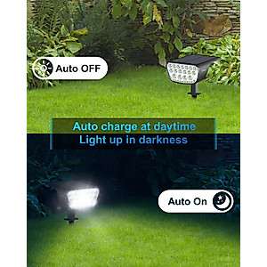 Xibolar Solar Spot Lights Outdoor [6 Pack], 32 LED Solar Landscape Spotlights, IP65 Waterproof Solar Powered Garden Wall Lights, Auto On/Off 2 Modes Lighting for Yard Pathway Porch Patio(Cool White)