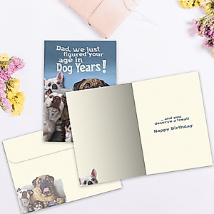 Tree-Free Greetings - Humorous Birthday Cards for Dad - Artful Designs - 1 Card + Matching Envelopes - Made in USA - 100% Recycled Paper - 5"x7" - Dog Years (GO61443)