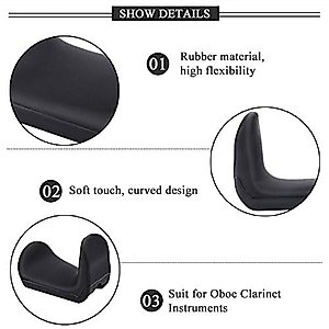 Thumb Rest Cushion, Rubber Clarinet Thumb Rest for Oboe Clarinet Instruments within 1.45-1.75cm(3.5mm)