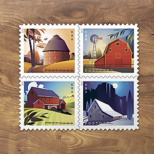 Barn Postcard Forever Postage Stamps Sheet of 20 US Postal First Class American History Wedding Celebration Anniversary (20 Stamps).New