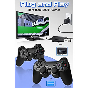 Apriluna Retro Game Console Wireless HDMI Output System，Built in 10000+ Classic Handheld Games 2.4G Wireless Controllers, 9 Emulator Consoles