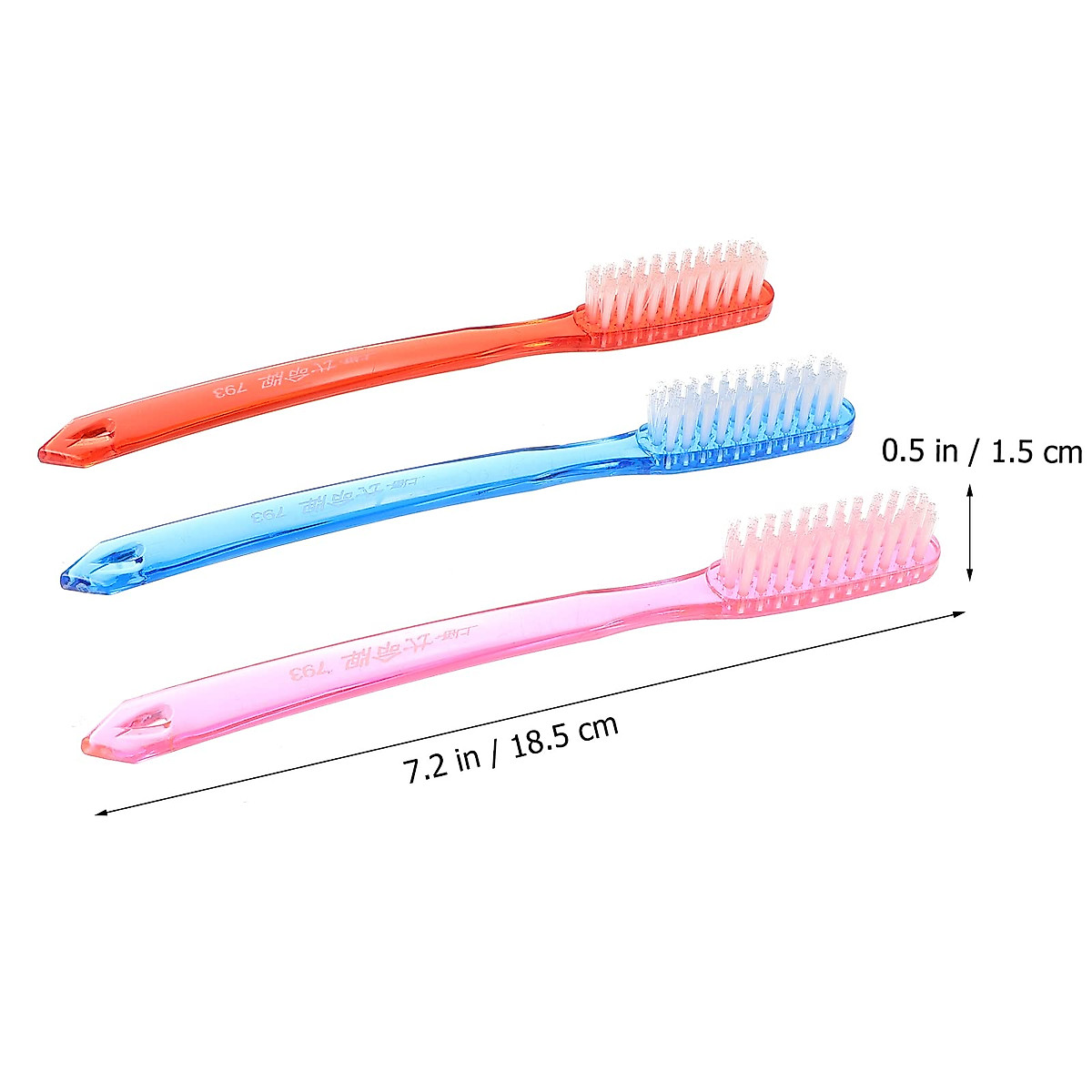 HEALLILY Hard Bristles Toothbrush Durable Practical Cleaning Toothbrush for Daily Use 12pcs