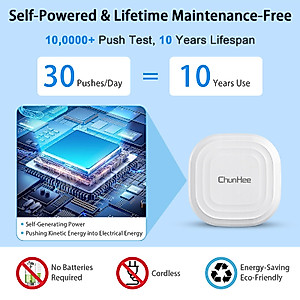 ChunHee Smart Wireless Caregiver Pager Self-Powered Call Button Medical Alert System Call Bell 500+ Feet for Home/Elderly/Patient/Disabled 2 Call Buttons/Transmitters 1 Receiver