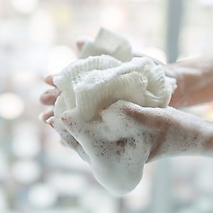 KUMA Soft Exfoliating Washcloth & Towel: Wash & Scrub Your Body - Cloth for Bath & Shower - Japanese Design & Made - Organic & Sustainable [Double Pack: Natural White]