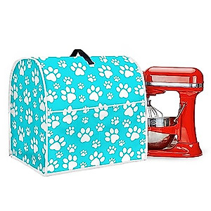 Baxinh Dog Paw Print Mixer Cover Kitchen Appliance Cover Fits for Coffee Maker, Blender and Stand Mixer, Dustproof Blender Cover for 5 Quart and All 8 Quart Stand Mixer, Kitchen Small Appliance