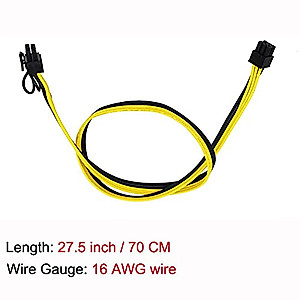 S-Union Ethereum ETH ZEC Mining Power Supply 12V GPU/PSU Breakout Board + 12pcs 16AWG PCI-E 6Pin to 6+2Pin Cables 27.5Inch Length(70CM, with 5 Nylon Cable Ties)