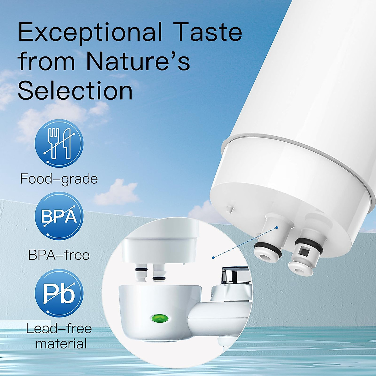 FACHIOO Faucet Filter Replacement, Replacement for Brita® Faucet Filter, Brita® 36311 On Tap Water Filtration System, Brita® FR-200, FF-100 Replacement Filter, White (Pack of 2)