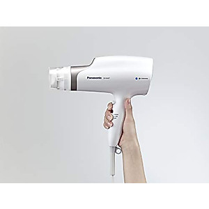Panasonic Nanoe Salon Hair Dryer with Oscillating QuickDry Nozzle, Diffuser and Concentrator Attachments, 3 Speed Heat Settings for Easy Styling and Healthy Hair - EH-NA67-W (White)