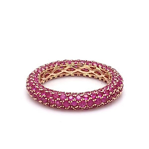 Diastarjewels 2.11 Carat Round Cut Pink Ruby Women's Engagement Ring Band14K Rose Gold Finish For Women's (8)