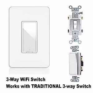 3 Way Smart Switch by Martin Jerry, Compatible with Alexa, Smart Home Devices Works with Google Home, 2.4G WiFi, No Hub, Works with Traditional 3-Way 4-Way Light Switch