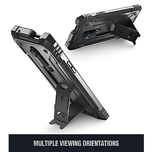 Poetic Revolution Case for OnePlus 7, [20FT Mil-Grade Drop Tested], Full-Body Rugged Dual-Layer Shockproof Protective Cover with Kickstand and Built-in-Screen Protector, Black