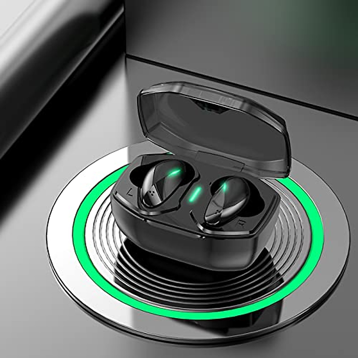 Wireless Noise Cancelling Earbuds, with RGB Light, Built-in Microphone, Super HiFi Sound Performance, Waterproof for Sport, Clear Calls, Work, Music