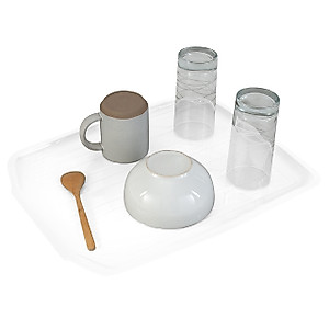 Kitchen Details Countertop Draining Tray | Dimensions: 18"x 15"x 1"| Designed for Stand Alone Dish Racks | Durable | Prevents Water Build Up | White