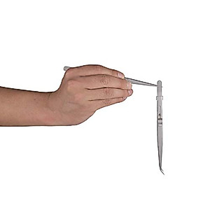 Tweezers, Precision Tweezers Set, Anti-Static Stainless Steel Curved of Tweezers, for Electronics, Laboratory Work, Jewelry-Making, Craft, Soldering, Etc（2 PCS）