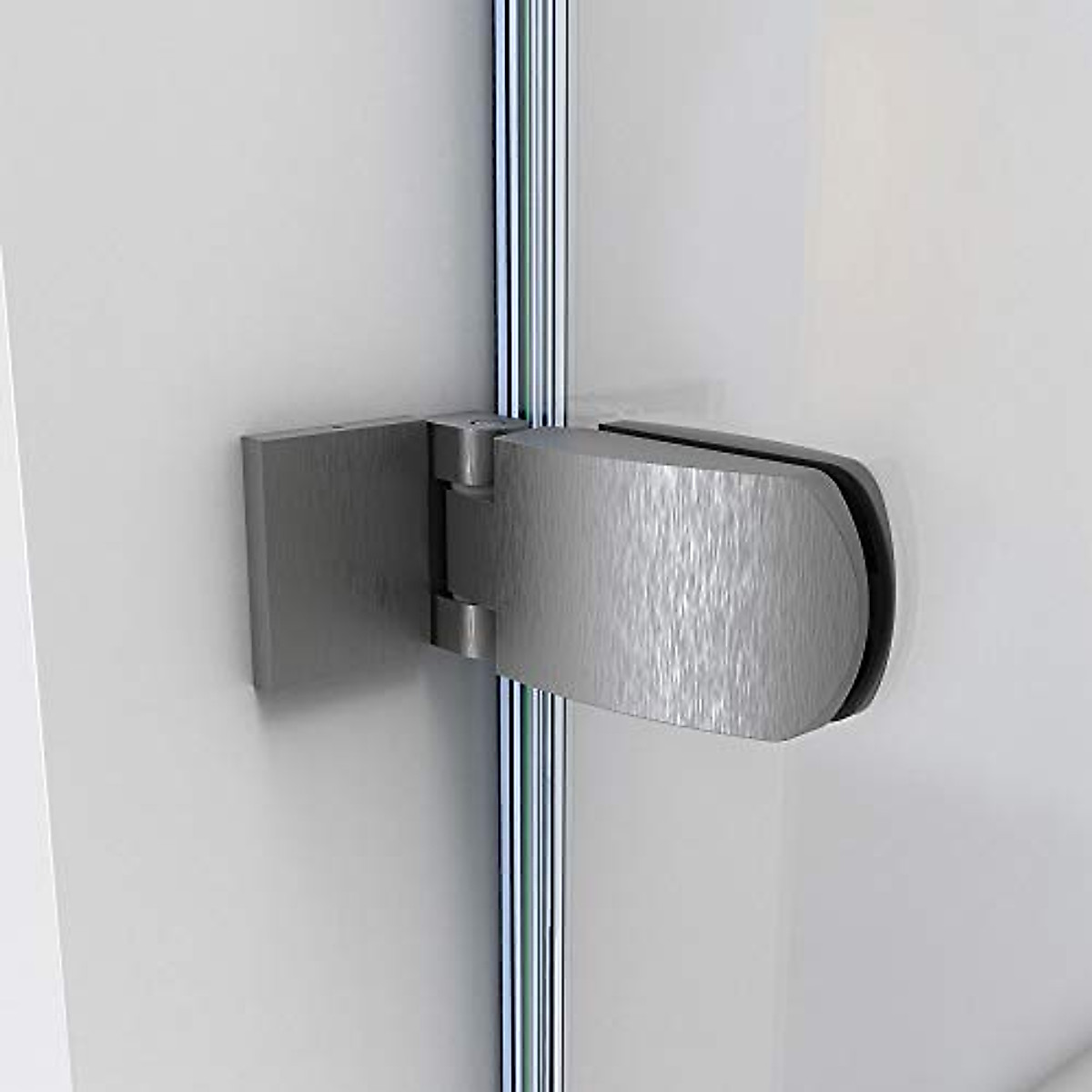 DreamLine Aqua Uno 56-60 in. W x 58 in. H Frameless Hinged Tub Door with Extender Panel in Brushed Nickel, SHDR-3534586-EX-04