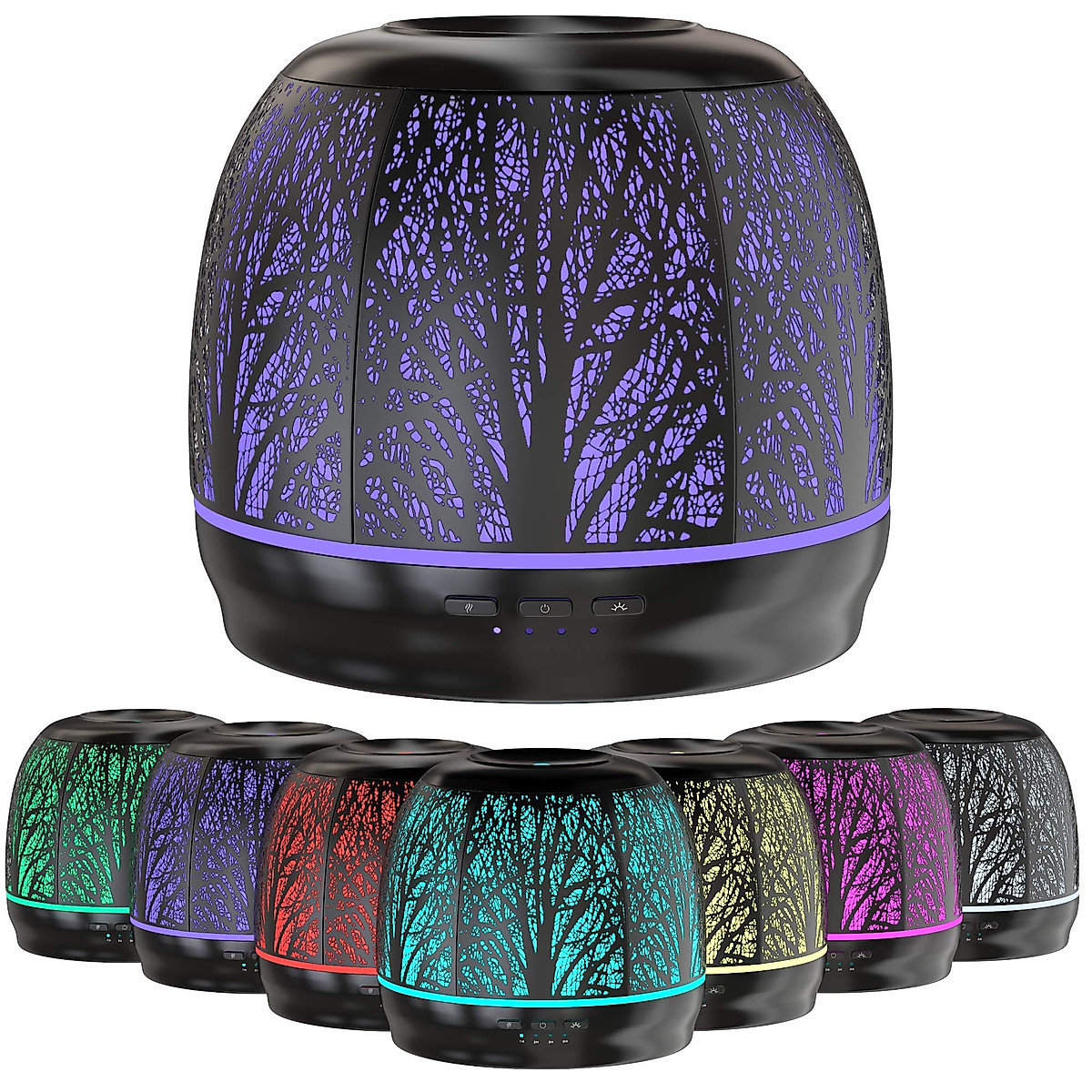 Aroma Outfitters Large Iron Essential Oil Diffuser | Aromatherapy Diffuser That Purifies Air | Ultrasonic Humidifier 7 Color LED Lights | Home Essentials | Scent Diffuser | Large Water Tank of 500mL