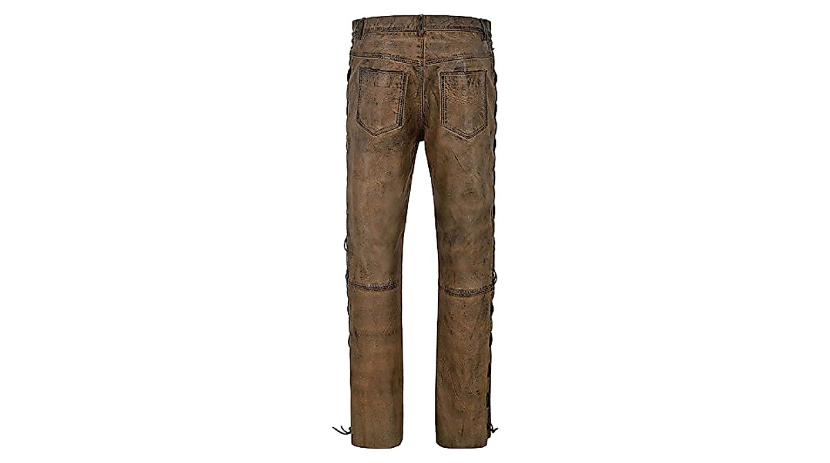 Stylish Cowboy Leather Pants for Men - AMAZEE
