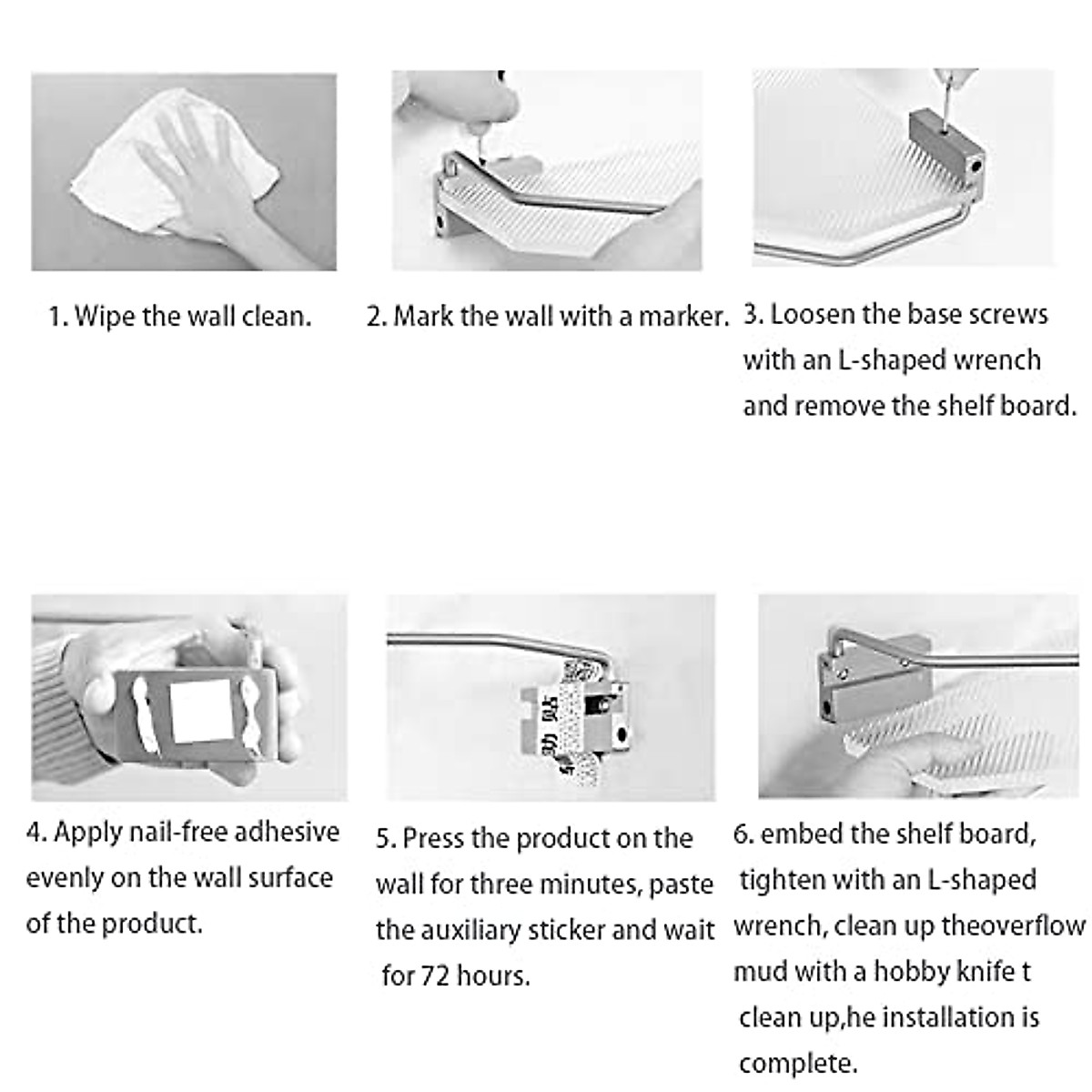 HSXJJ Acrylic Bathroom Shelves 19.7inch Gold Aluminum Extra Thick Acrylic Rectangular Shelf,Bathroom Shelves with Towel bar， Shelf Set with Towel Rack (Brushed Gold)…