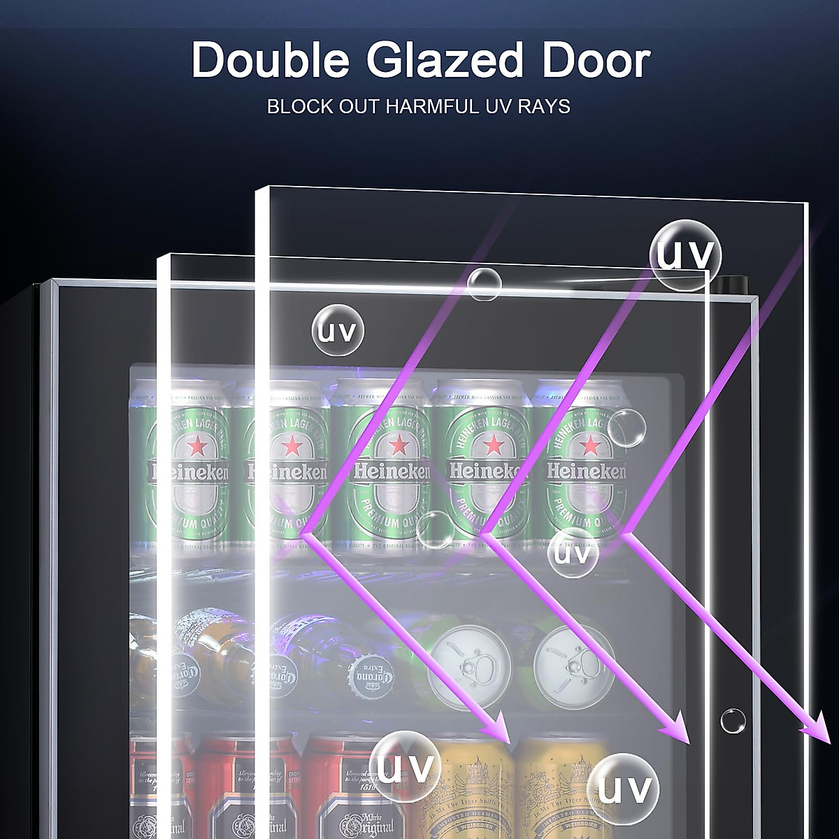 Antarctic Star Mini Fridge Cooler - 60 Can Beverage Refrigerator Glass Door for Beer Soda or Wine –Small Drink Dispenser Machine Removable for Home, Office or Bar, 1.6cu.ft.…