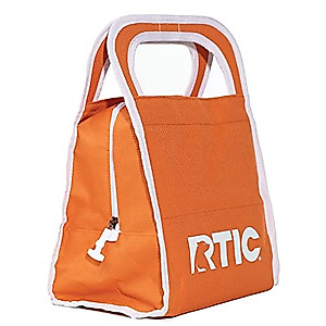 RTIC Ice Lunch Bag, Freezable For Women, Men and Kids, Reusable Durable Fabric, Food Safe BPA Free Gel, Cooler Lunch Bags for On The Go Meals, Commuters Students, 8.25” x 7.5”, Dark Orange