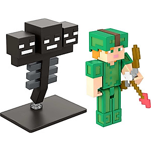 Mattel ​​Minecraft Craft-a-Block 2-Pk, Action Figures & Toys to Create, Explore and Survive, Authentic Pixelated Designs, Collectible Gifts for Kids Age 6 Years and Older