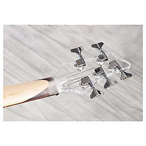 Unfinished Guitar Body Red Sandalwood Fingerboard with LED Lights, Real Shots, Suitable for 2016 New Straight-Through 5-String Acrylic Body Bass Guitar DIY Accessory