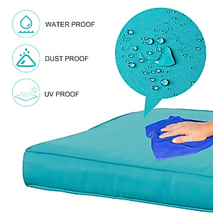 Kinsunny Outdoor Cushion Covers for Patio Furniture 7 Piece Set, Replacement Cushion Slipcovers for Rattan Sectional Couch, Patio Seat Covers with Zipper, Water Resissant, Only Cover, Turquoise