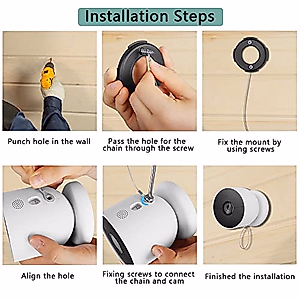 OYOCAM Anti-Drop Security Chain Nest Camera Mount Compatible with Google Nest Cam (Battery) Outdoor Camera Protect Bundle Function, 2 Pack (Cam Not Included)