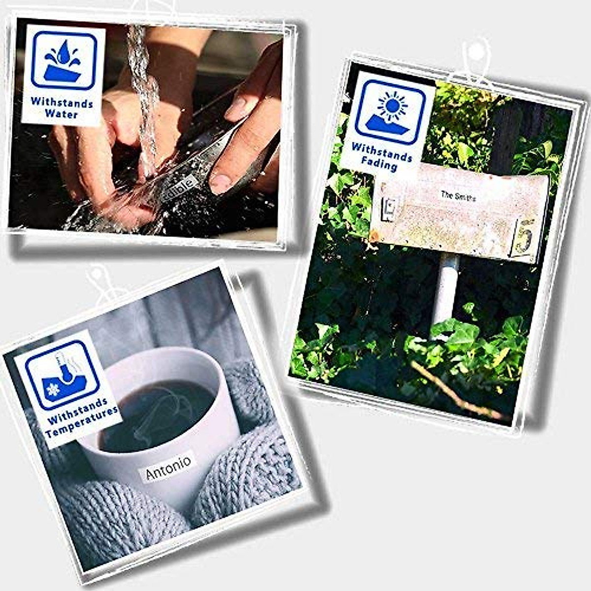 MarkDomain Compatible Label Tape Replacement for Brother TZe-131 TZe-221 Laminated P Touch Label Maker Tape, Black on White/Clear, 12mm x 8m & 9mm x 8m (4+3 Pack)