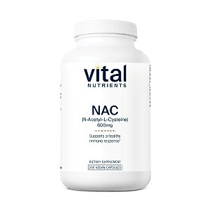 Vital Nutrients NAC 600mg | N-Acetyl Cysteine | Vegan NAC Supplement | Antioxidant for Sinus, Liver, Immune, and Respiratory Health* | Gluten, Dairy, Soy Free | 200 Capsules