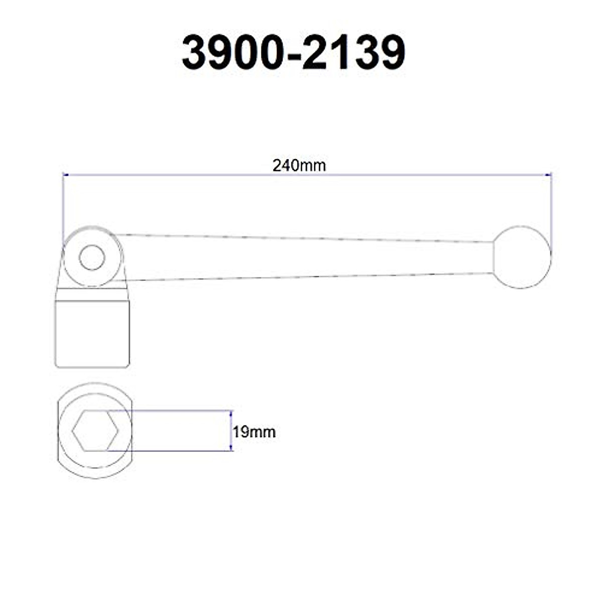 HHIP 3900-2139 Replacement Vise Handle, 3/4" Hex Hub