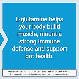 Life Extension L-Glutamine Powder, amino acid, supports muscle health and immune health, gluten-free, non-GMO, vegetarian, 100 grams