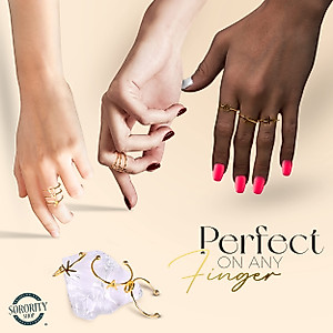 Sorority Shop Kappa Delta Stacking Ring Set - Adjustable Rings with 18k Gold Plating