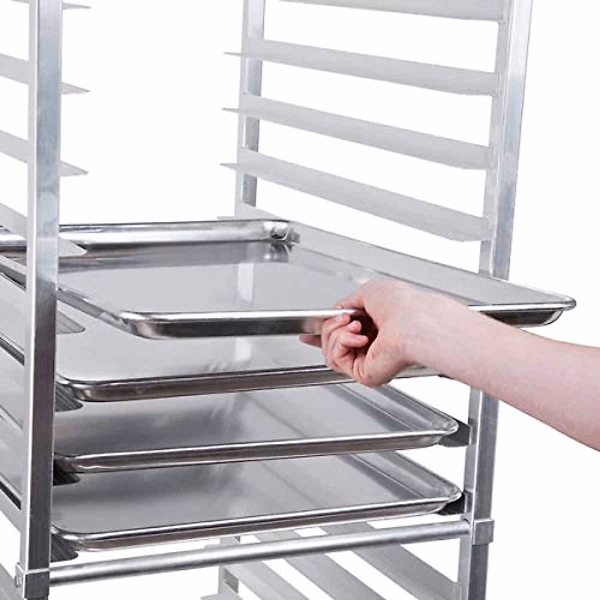 New 1Dealz 36527 Commercial-Grade Aluminum 20-Tier Sheet Pan/Bun Pan Rack, 26" L x 20" W x 69" H with Brake Wheels