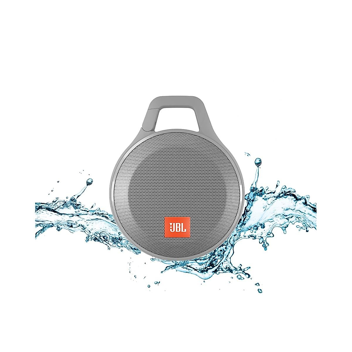JBL Clip+ Splashproof Portable Bluetooth Speaker, Gray